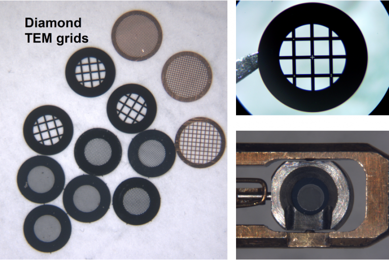 Ultra-nano-crystalline diamond (UNCD) grids for transmission electron ...
